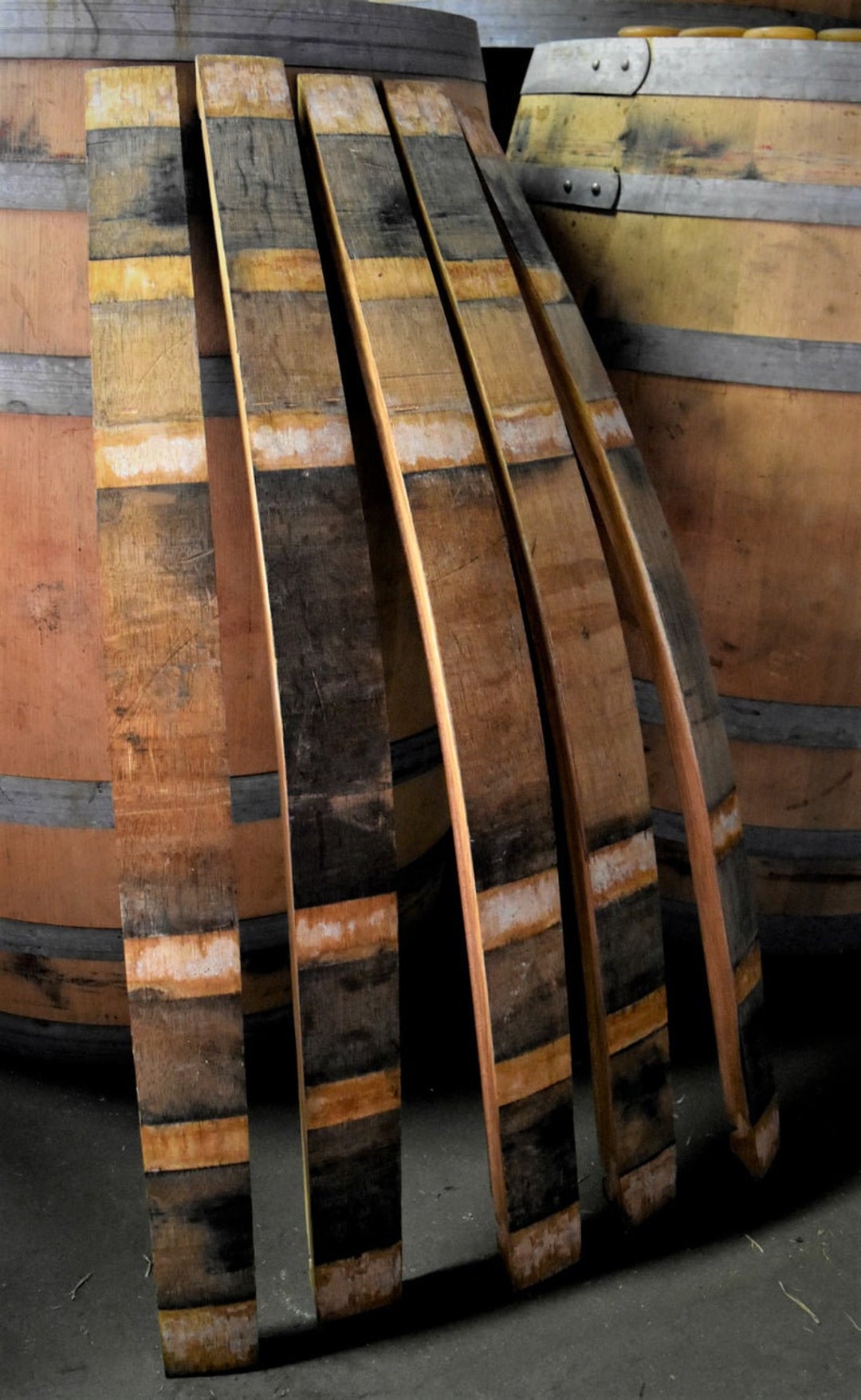 5 X Oak Wine Barrel Staves - Reclaimed Wine Barrel Wood Staves - French ...