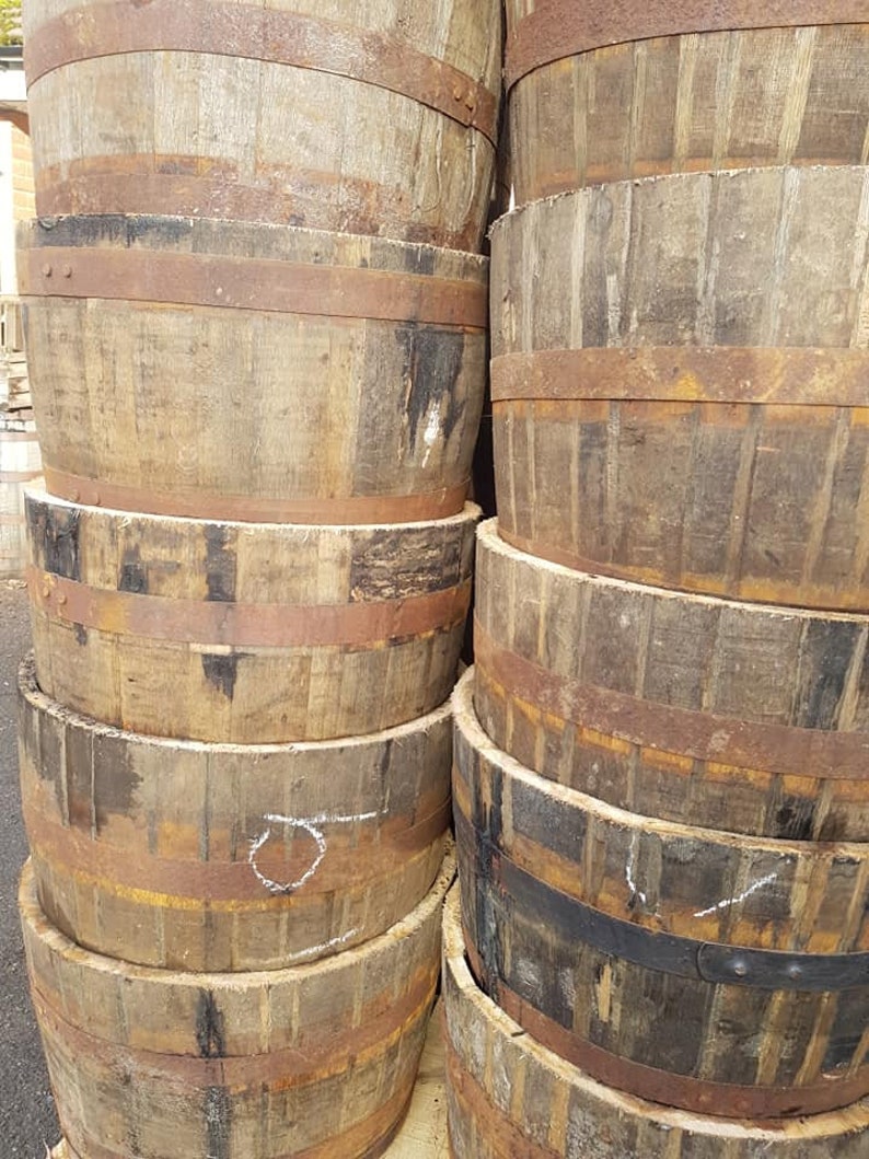 WHISKEY BARREL PLANTER Reclaimed Oak Cask Planters Freshly - Etsy UK