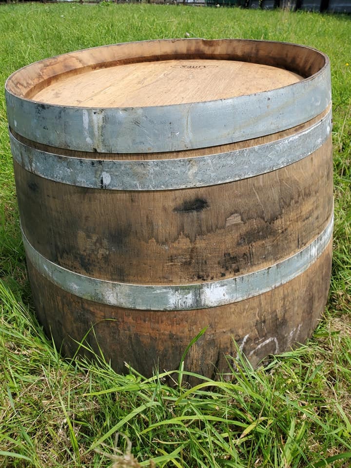 FLAT TOP WINE Half barrel Ideal Garden table Coffee table | Etsy