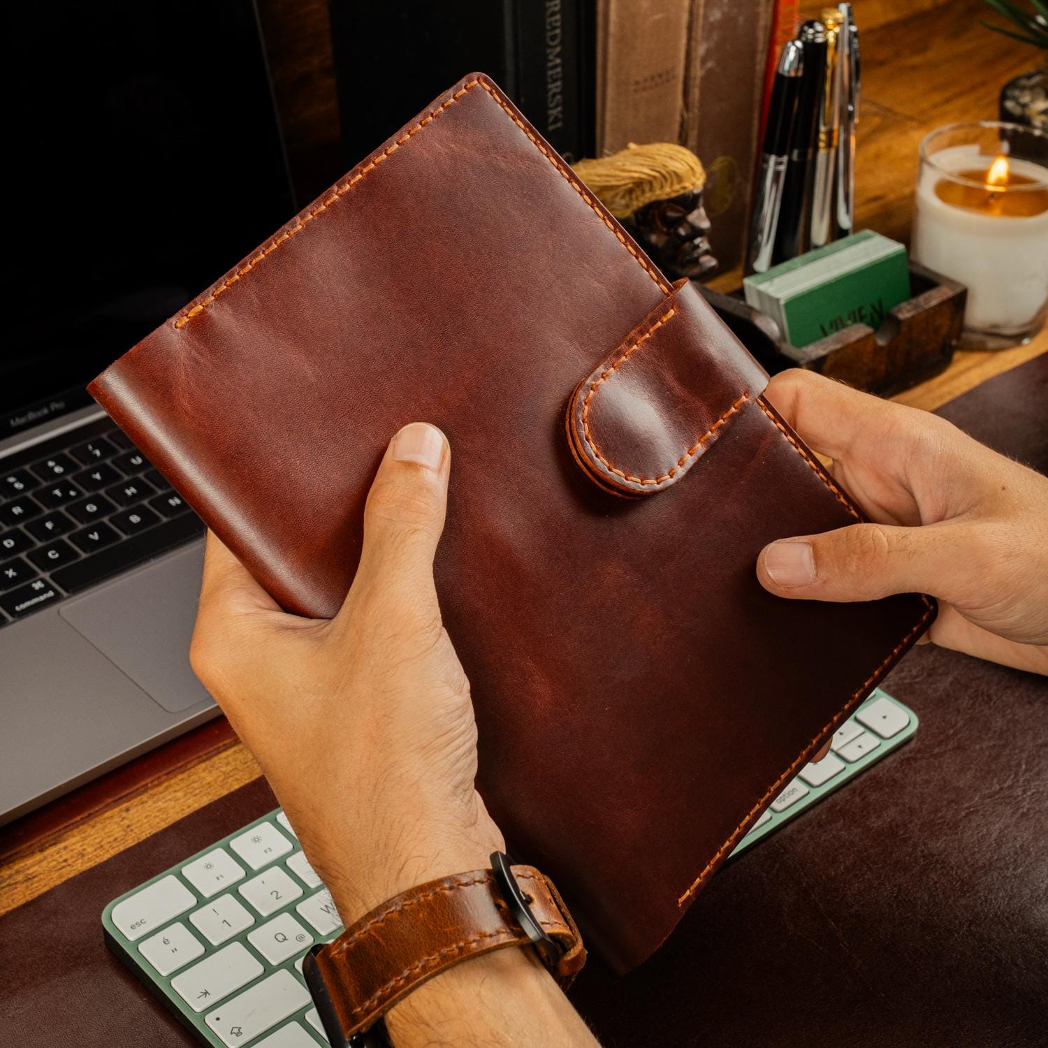 Personalized A5 Leather Notebook Cover With Engraving Custom Agenda ...