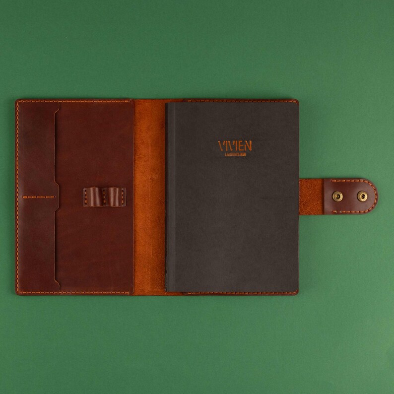 Personalized A5 Leather Notebook Cover With Engraving Custom Agenda ...