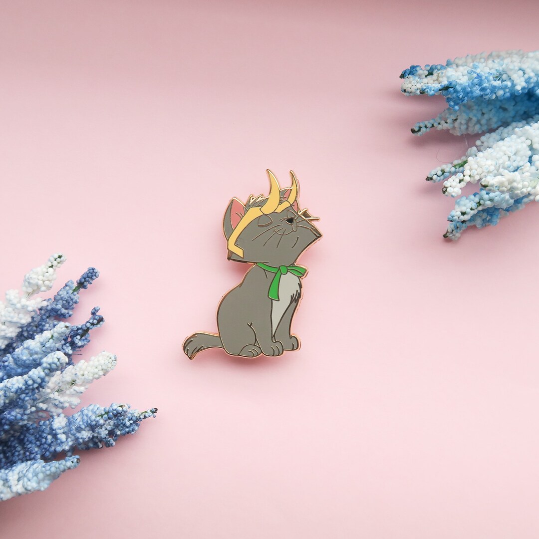 Berlioz Loki Pin - Cute Enamel Pins - Cat Enamel Pin - Cute Marvel Pins ...