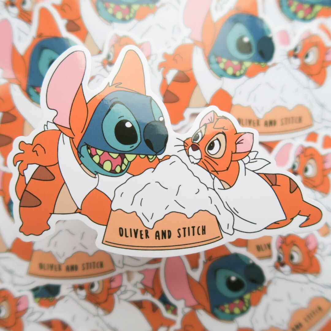 Stitch and Oliver Sticker Cute Stickers Disney Stickers Journal ...