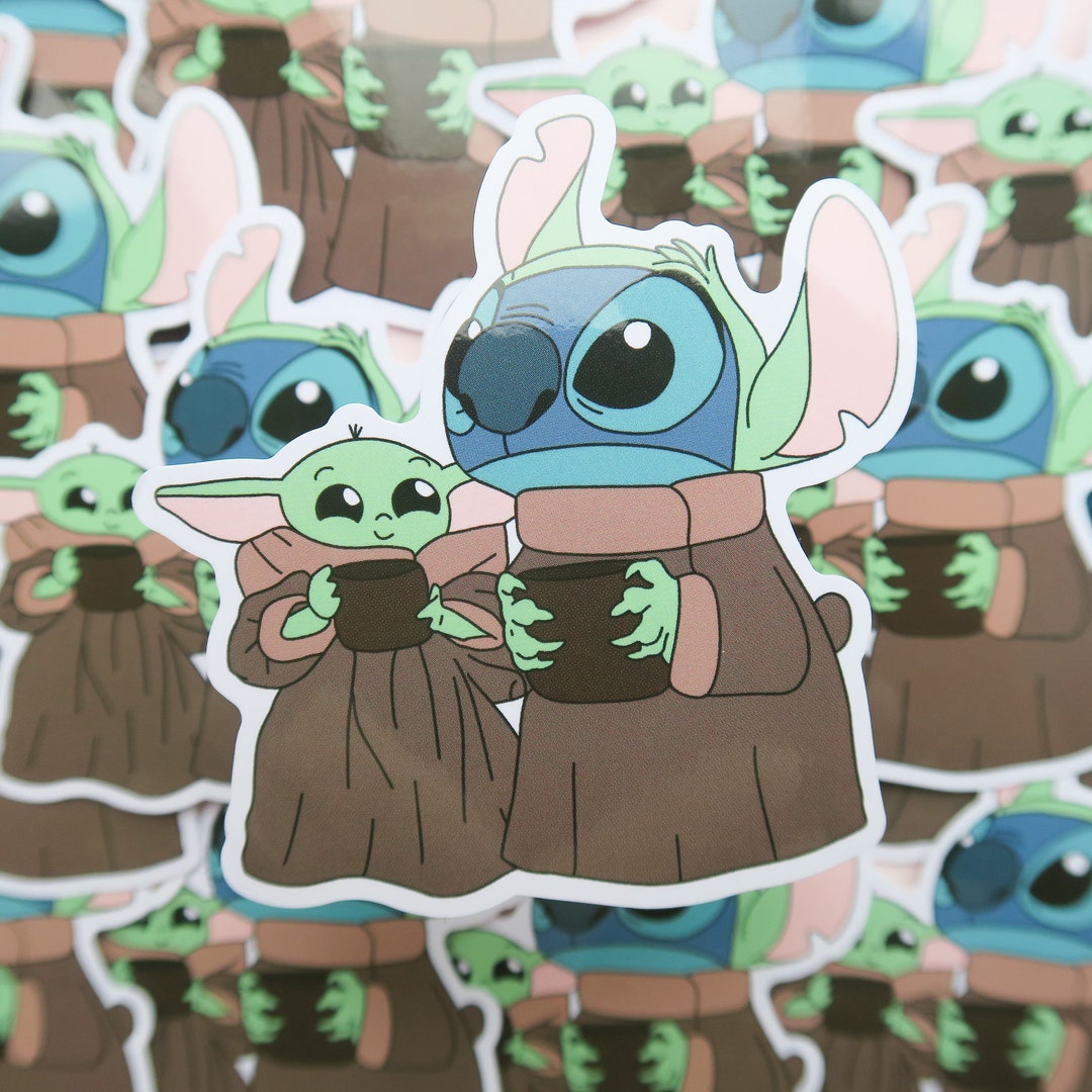 Stitch and Grogu Sticker - Cute Stickers - Disney Stickers - Journal ...