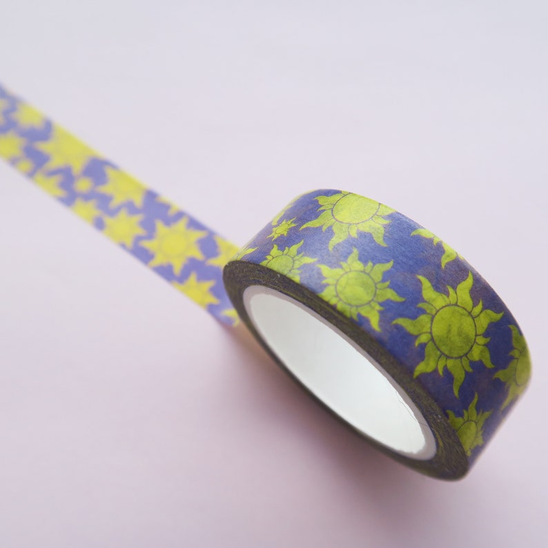 Tangled Sun Washi Tape Cute Purple Washi Tape Rapunzel - Etsy