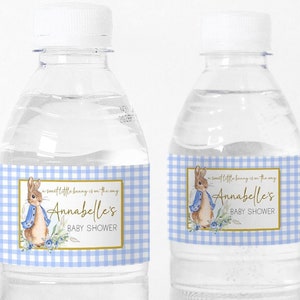 Peter Rabbit Baby Shower Water Bottle Labels, Bunny Baby Shower Labels ...