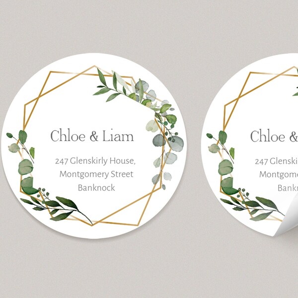 Round Address Label - Etsy