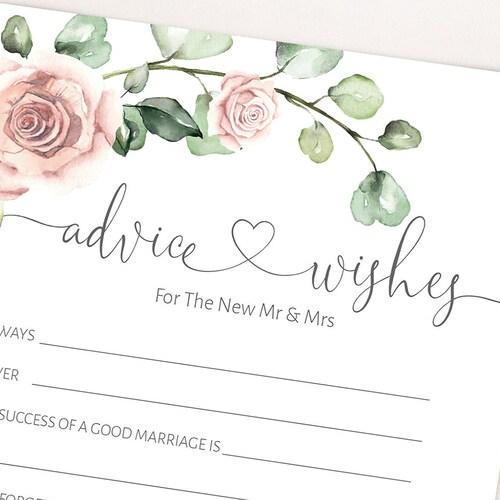 Advice for the Bride and Groom Advice for Couple Bridal Shower - Etsy