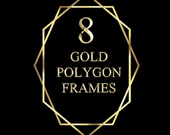 Gold Frame Clipart Geometric Golden Frame Clip Art Gold - Etsy