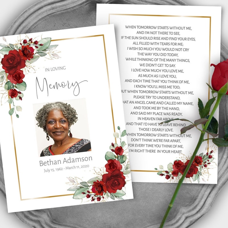 Personalized Funeral Memorial Cards - Etsy