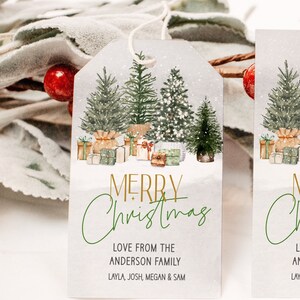 Editable Christmas Favor Tags Holiday Gift Tags Merry Christmas Holiday ...