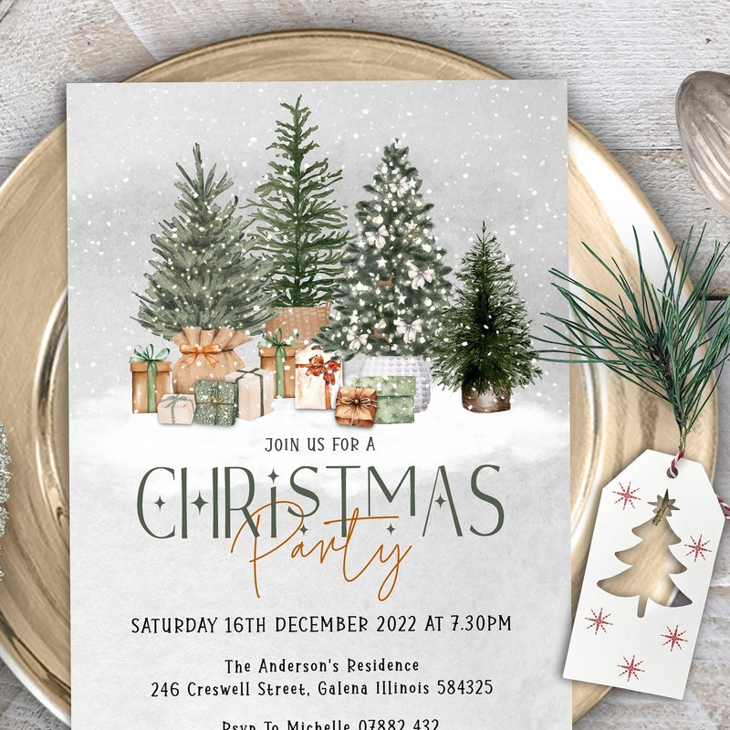 Christmas Party Invitations - Etsy
