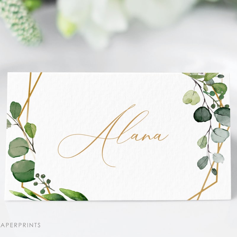 Watercolor Name Card - Etsy