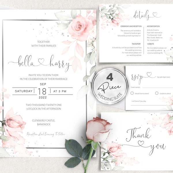Pink Silver Wedding - Etsy