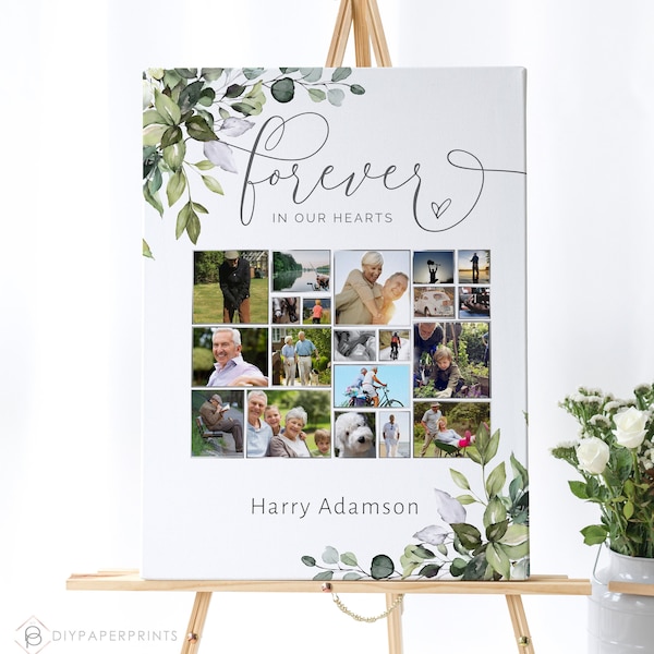 Funeral Photo Collage Sign - Etsy