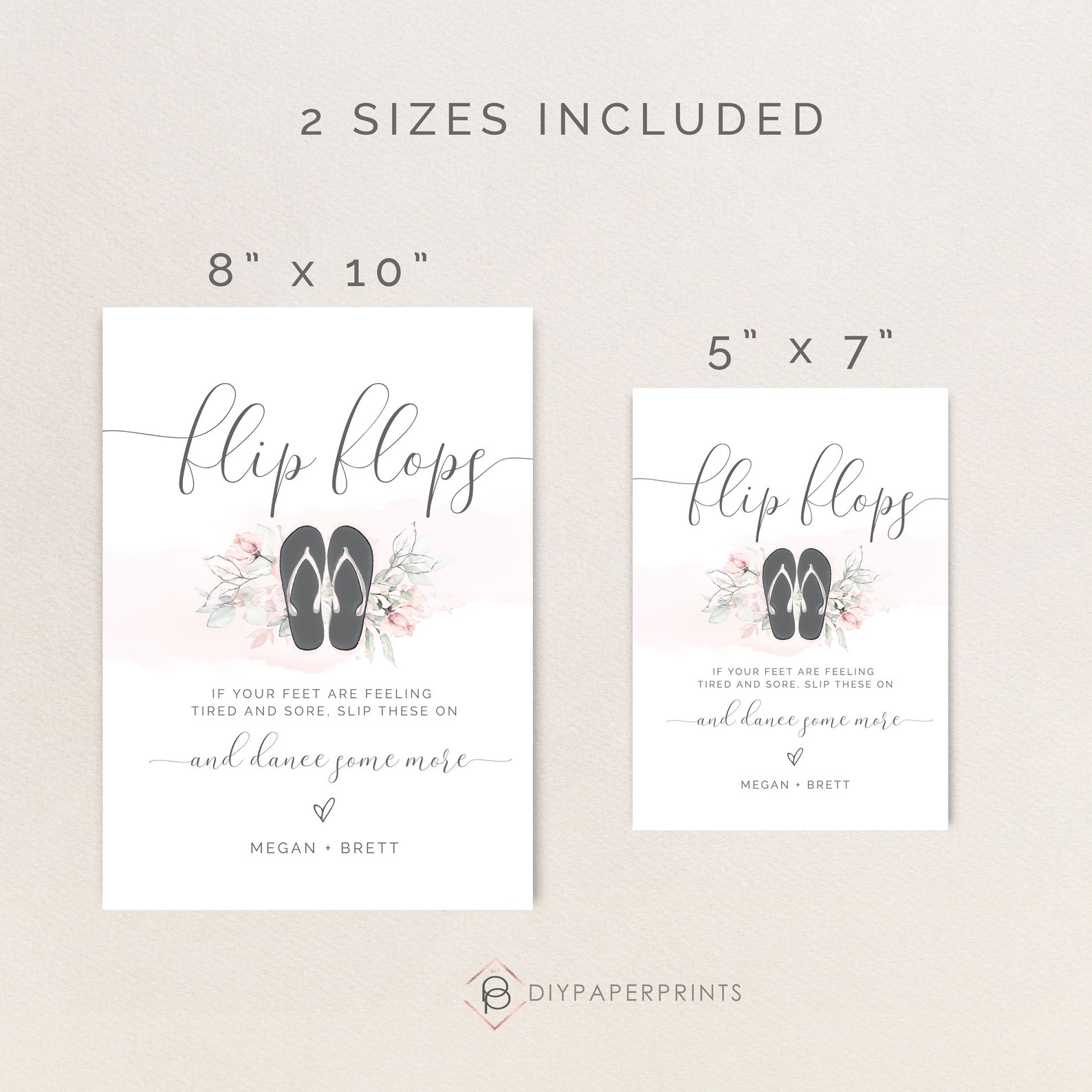 Wedding Flip Flops Sign Editable Flip Flop Sign Dance Floor | Etsy