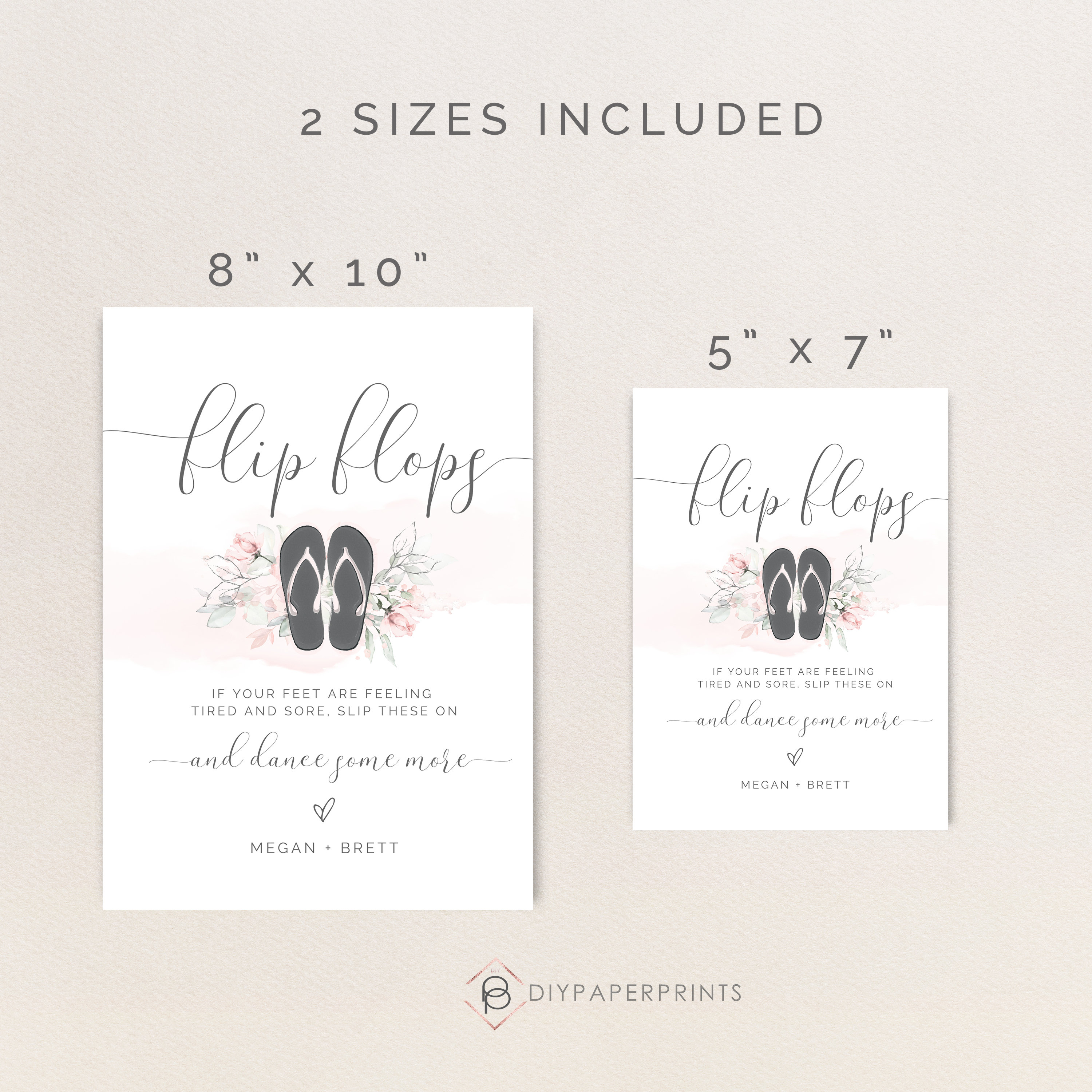 Wedding Flip Flops Sign Editable Flip Flop Sign Dance Floor | Etsy