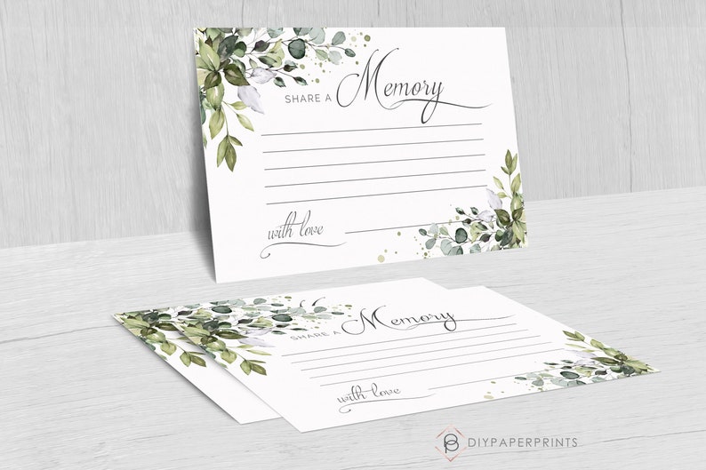 Greenery Share a Memory Card, Memorial Words to the Family, Funeral ...