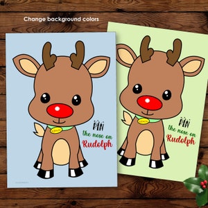 Pin the Nose on the Reindeer Game Template - Party Game Printables ...