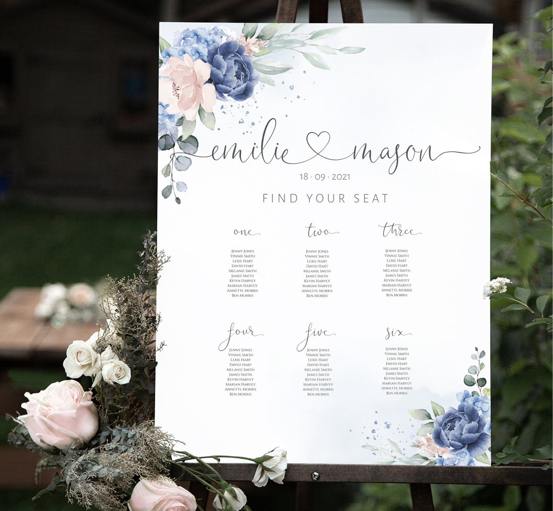 Wedding Seating Chart Template Wedding Table Plan Template - Etsy