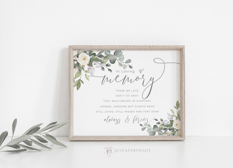 In Loving Memory Sign Loving Memory Funeral Sign Printable | Etsy