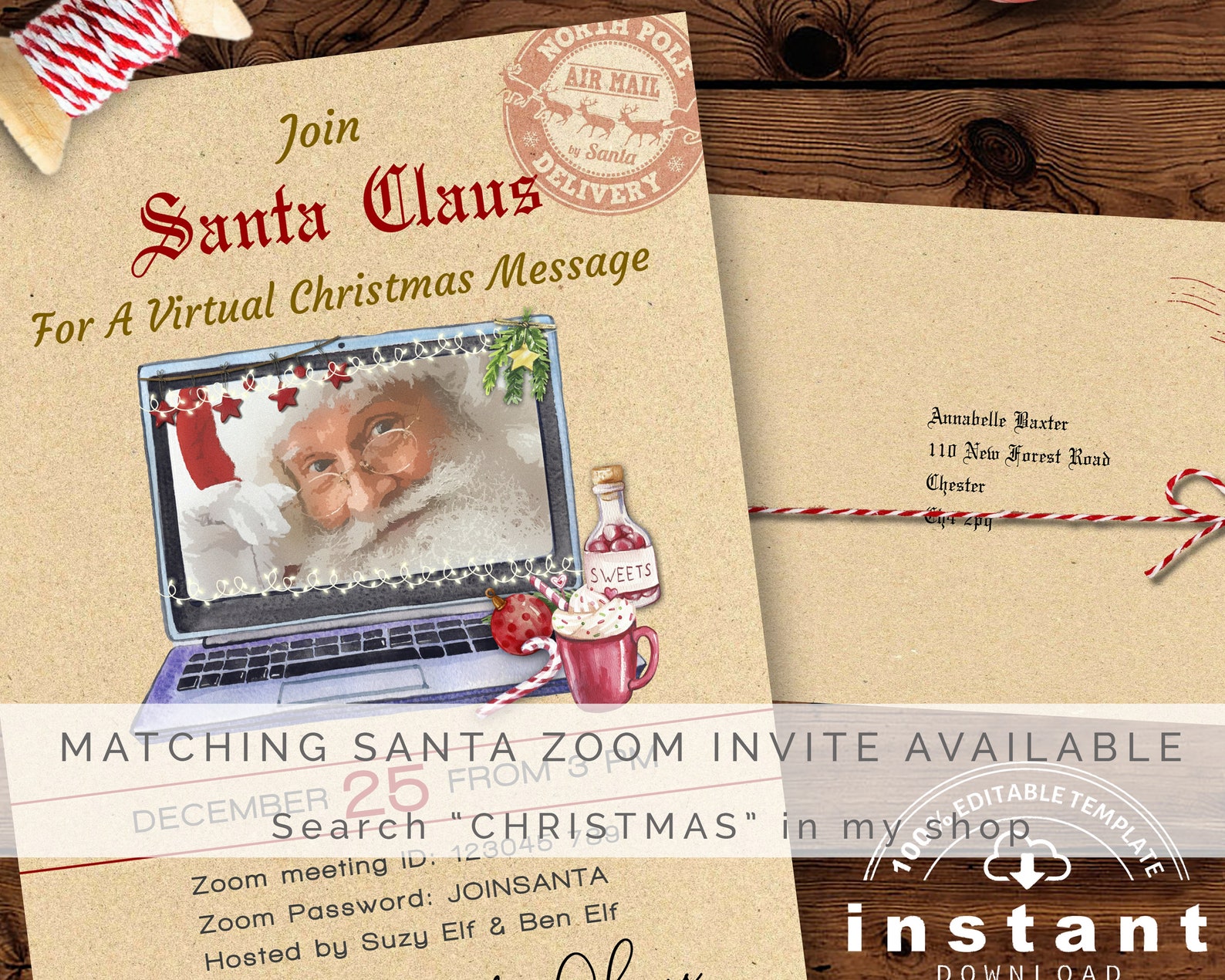 Santa Letter for Santa Cam Printable Letter From Santa Claus | Etsy