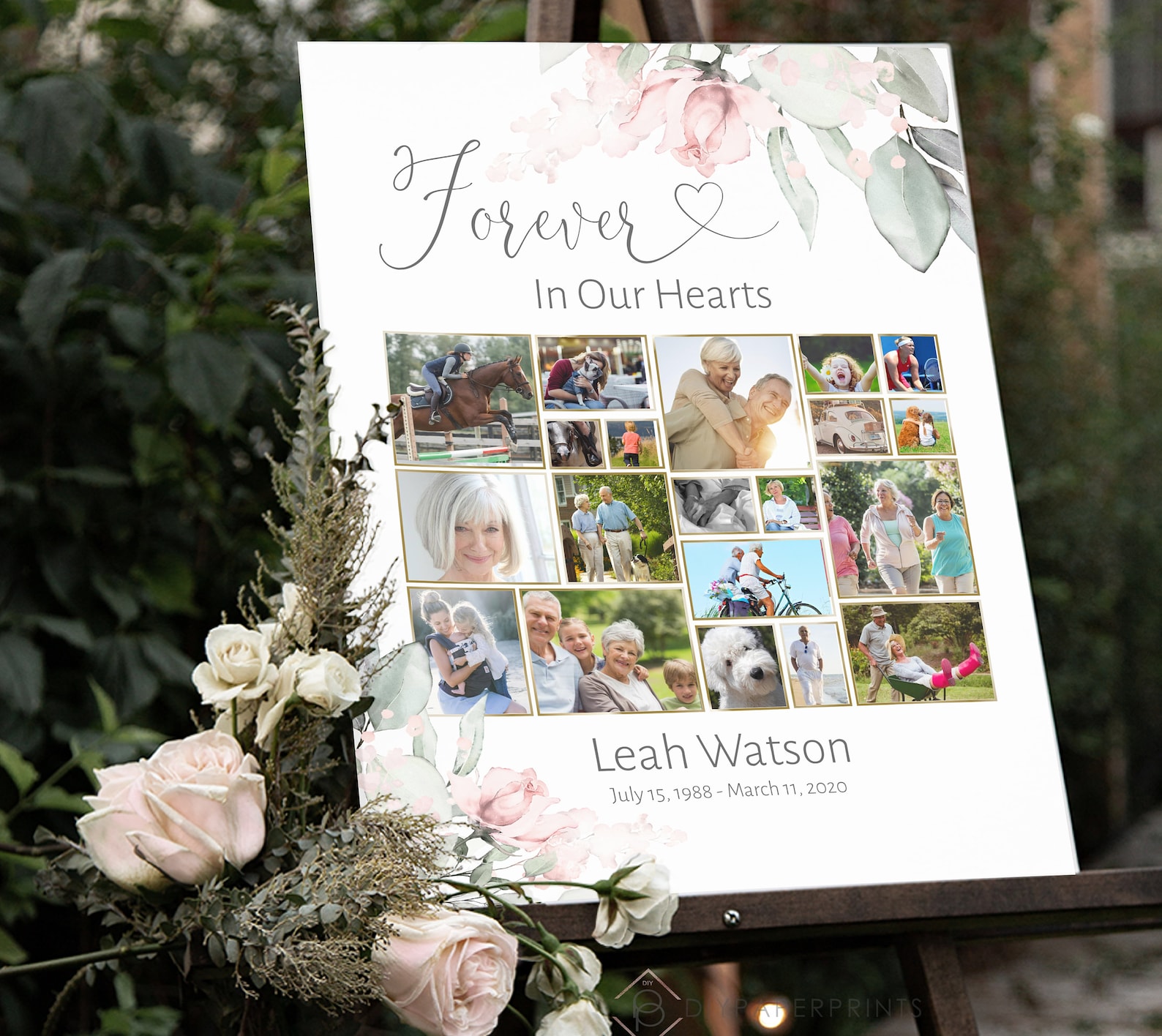 Funeral Welcome Sign, Photo Memorial Service Sign, Collage Memorial ...