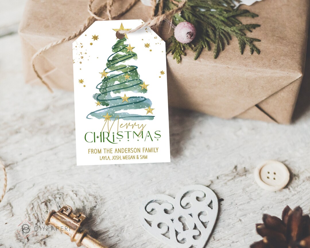 Editable Christmas Gift Tags | Holiday Favor Labels (digital Download ...