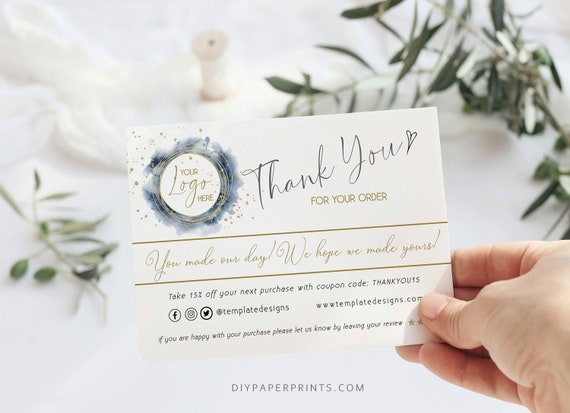 Package Insert Card Editable Business Thank You Card - Etsy