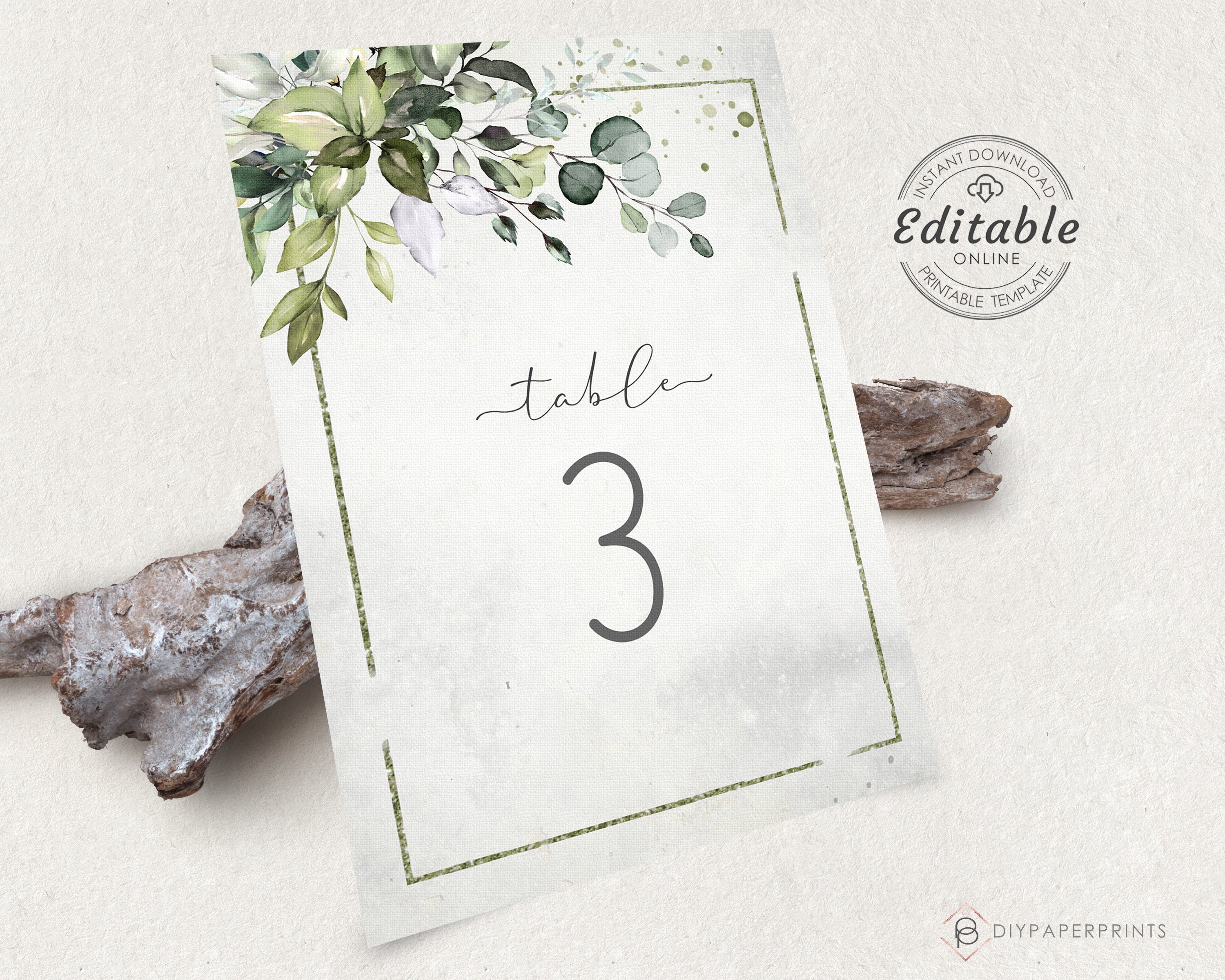 Printable Table Numbers Greenery Table Numbers 5x7 4x6 - Etsy UK