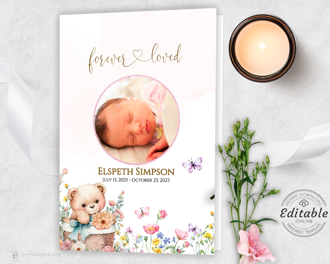 Baby Funeral Program, Funeral Order of Service Service Template for ...