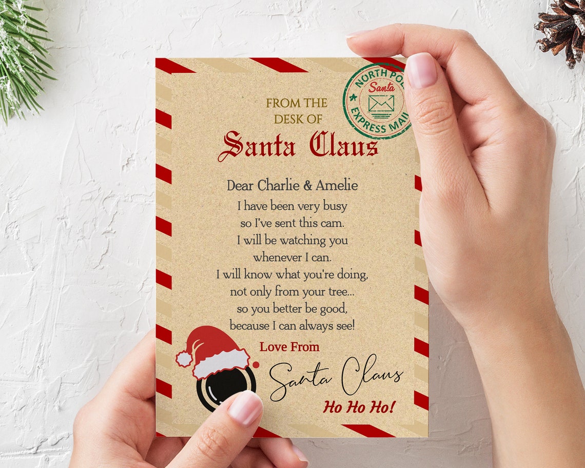 Editable Santa Cam Letter Instant Download, Printable Santa Cam Letter ...