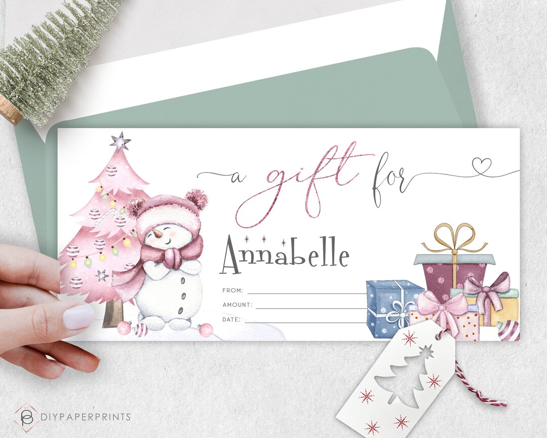 Editable Christmas Gift Coupon Template, Girl Voucher (digital Download ...