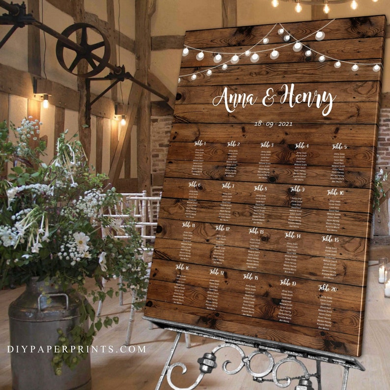 Rustic Wedding Seating Chart Country Wedding Table Plan - Etsy