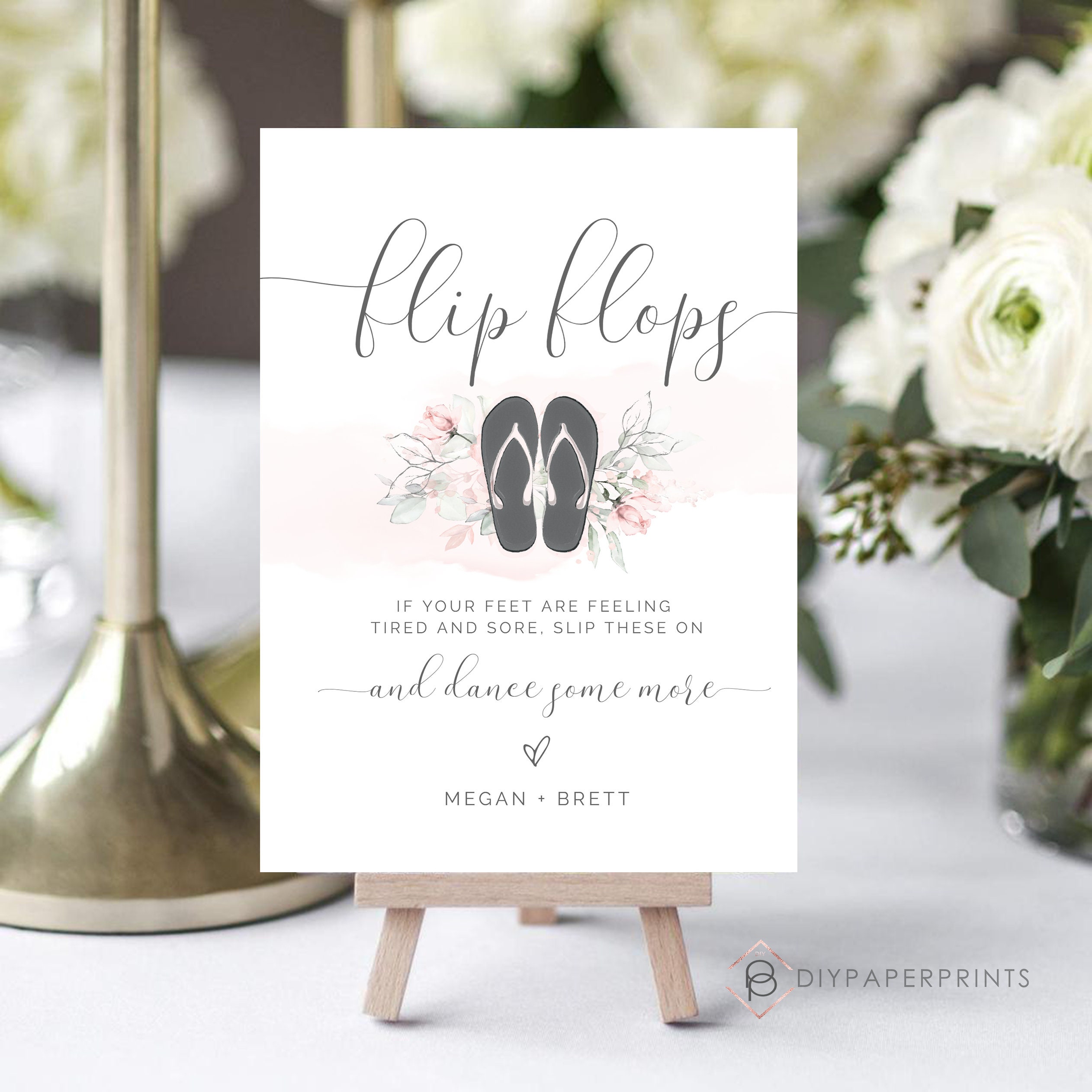 Wedding Flip Flops Sign Editable Flip Flop Sign Dance Floor | Etsy