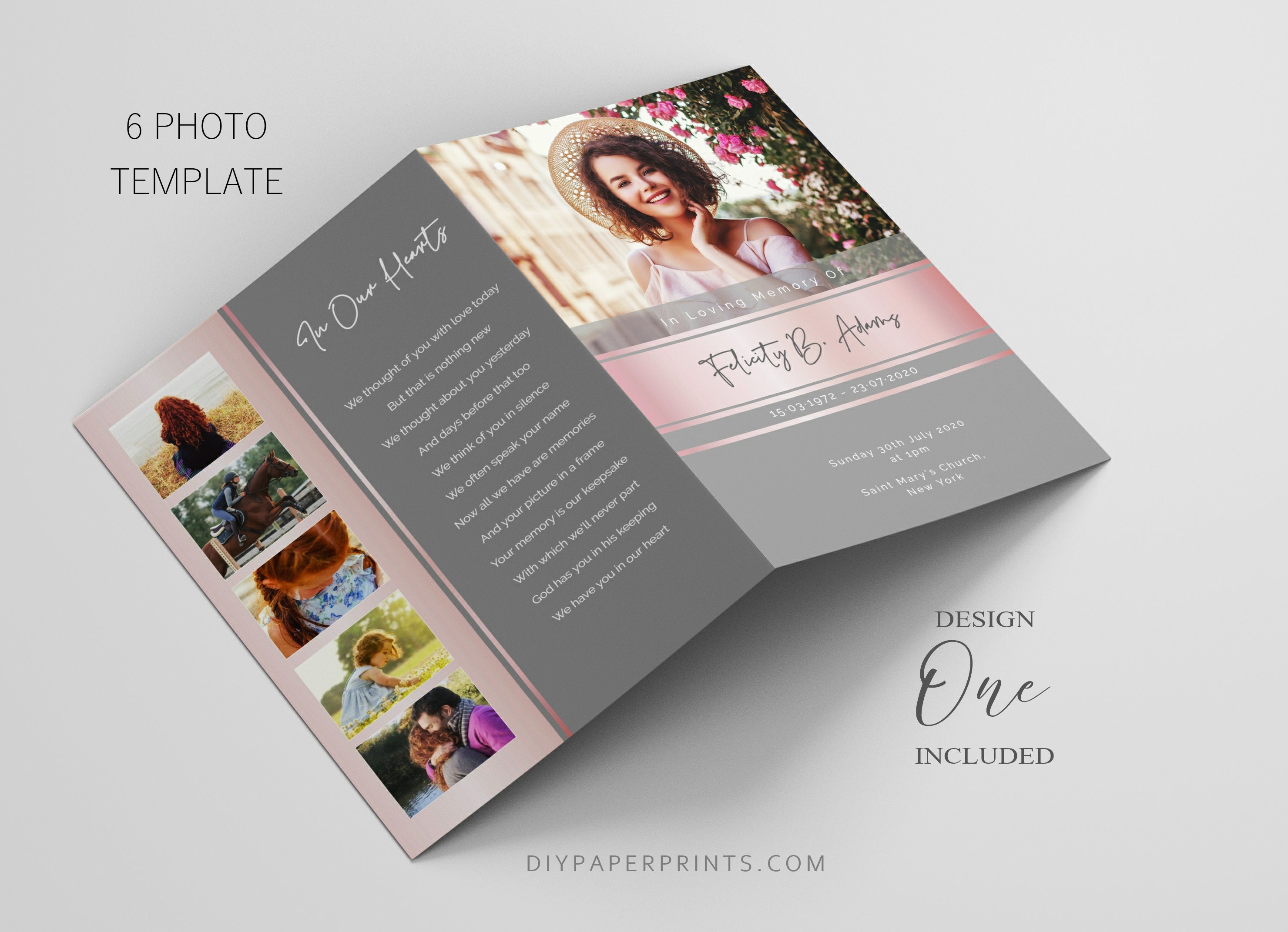 Editable Funeral Program Template Ladies Funeral Memorial - Etsy UK