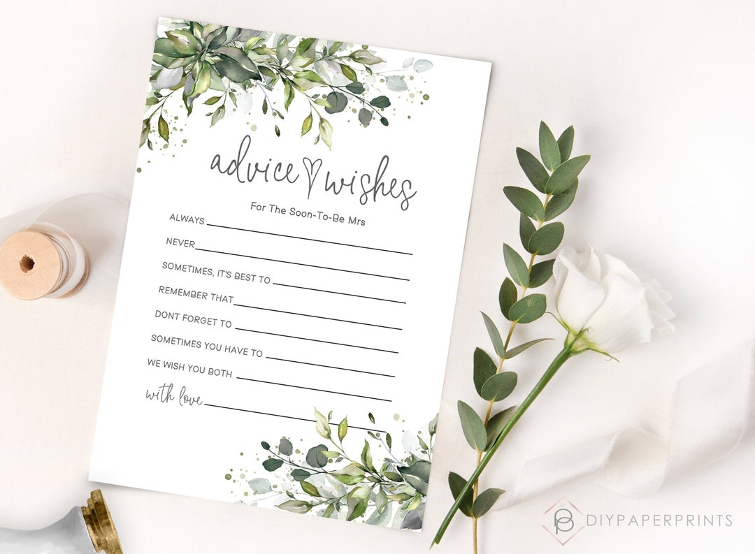 Advice Bride Cards, Advice and Wishes, Advice for the Soon to Be Mrs ...