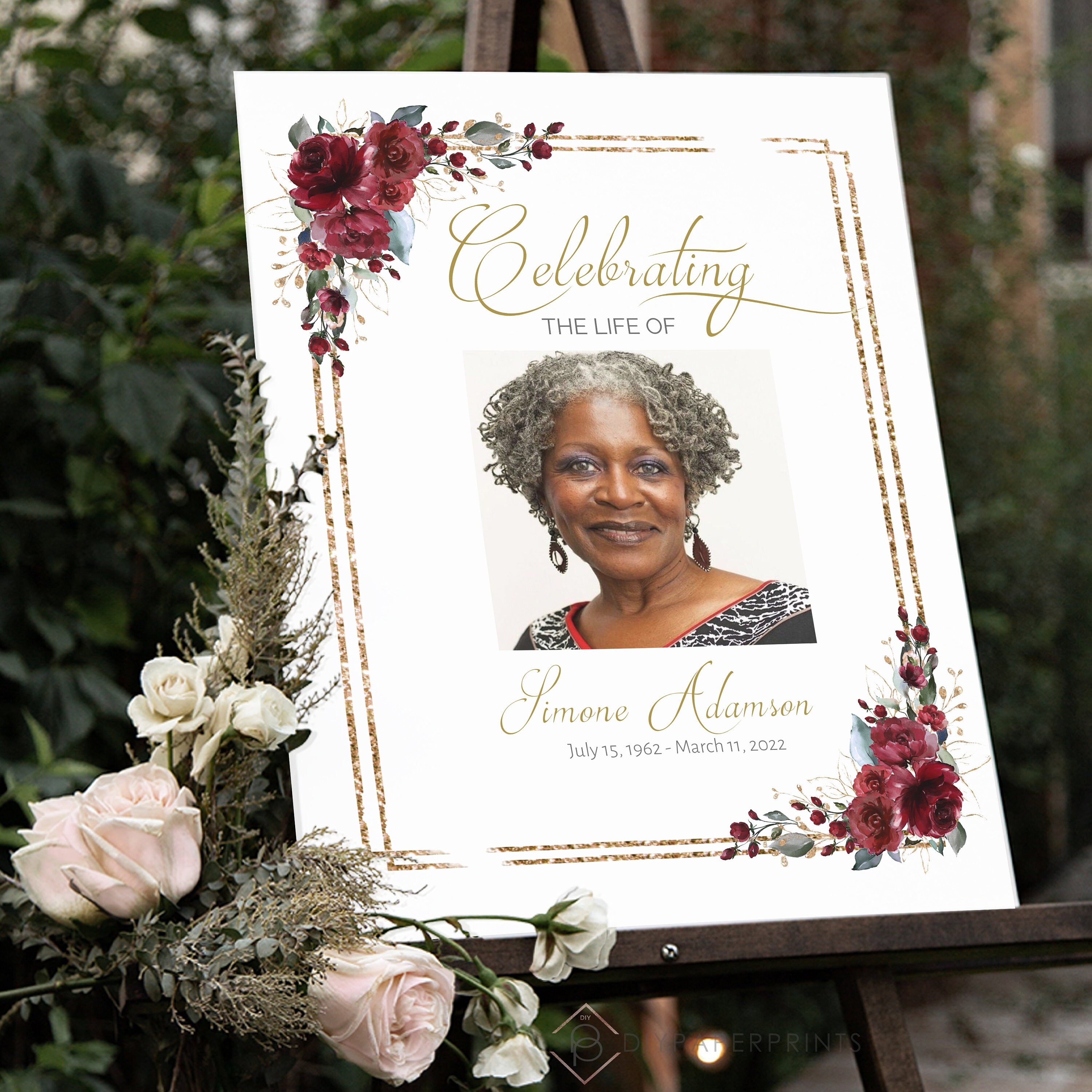 Funeral Bundle Set Red Burgundy Celebration of Life Funeral - Etsy