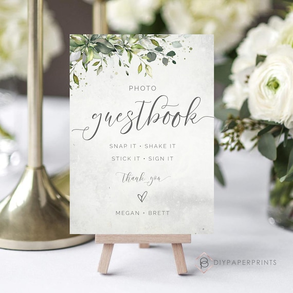 Wedding Guestbook Sign Editable Template Printable Guest | Etsy