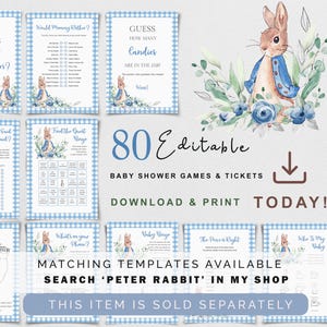 Peter Rabbit Baby Shower Water Bottle Labels, Bunny Baby Shower Labels ...