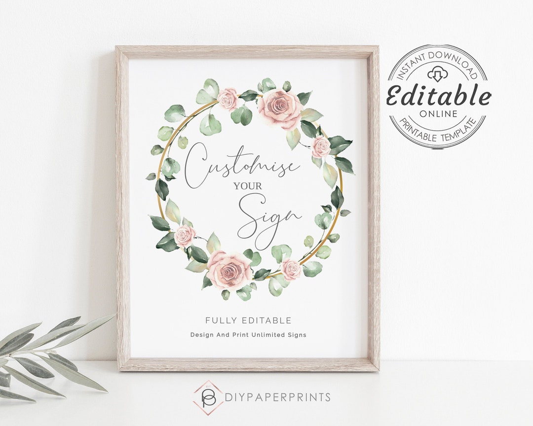 Wedding Sign Template, Custom Wedding Sign, Printable Sign, Wedding ...