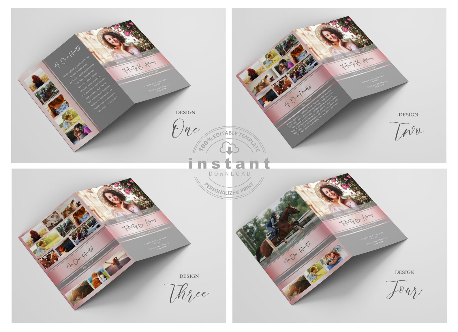 Editable Funeral Program Template Ladies Funeral Memorial - Etsy UK