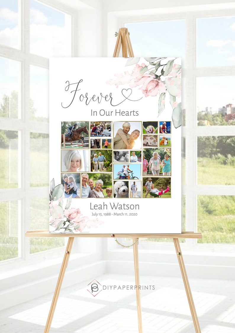 Funeral Welcome Sign Photo Memorial Service Sign Collage | Etsy