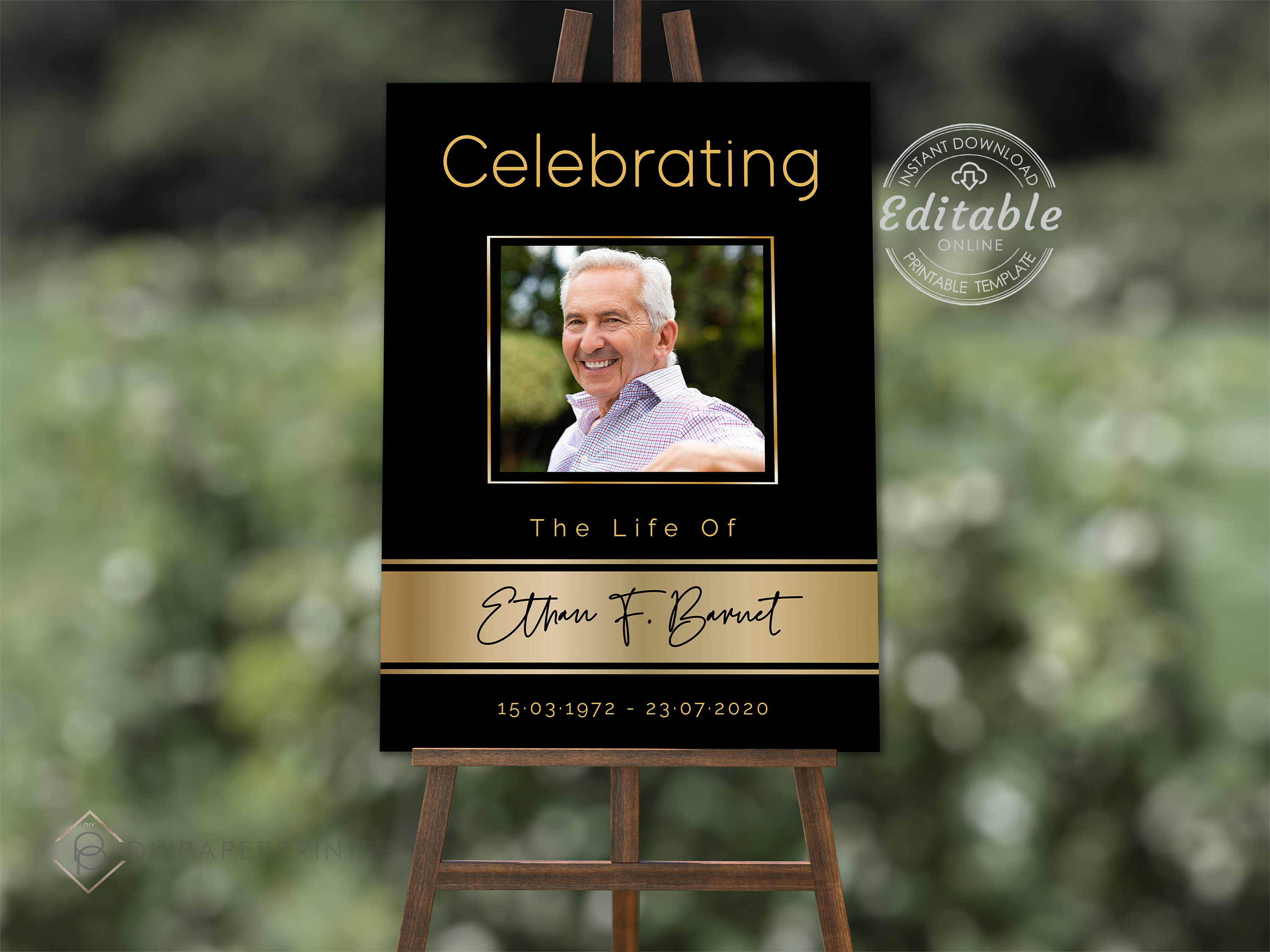 Black Funeral Sign Men's Funeral Celebration of Life | Etsy