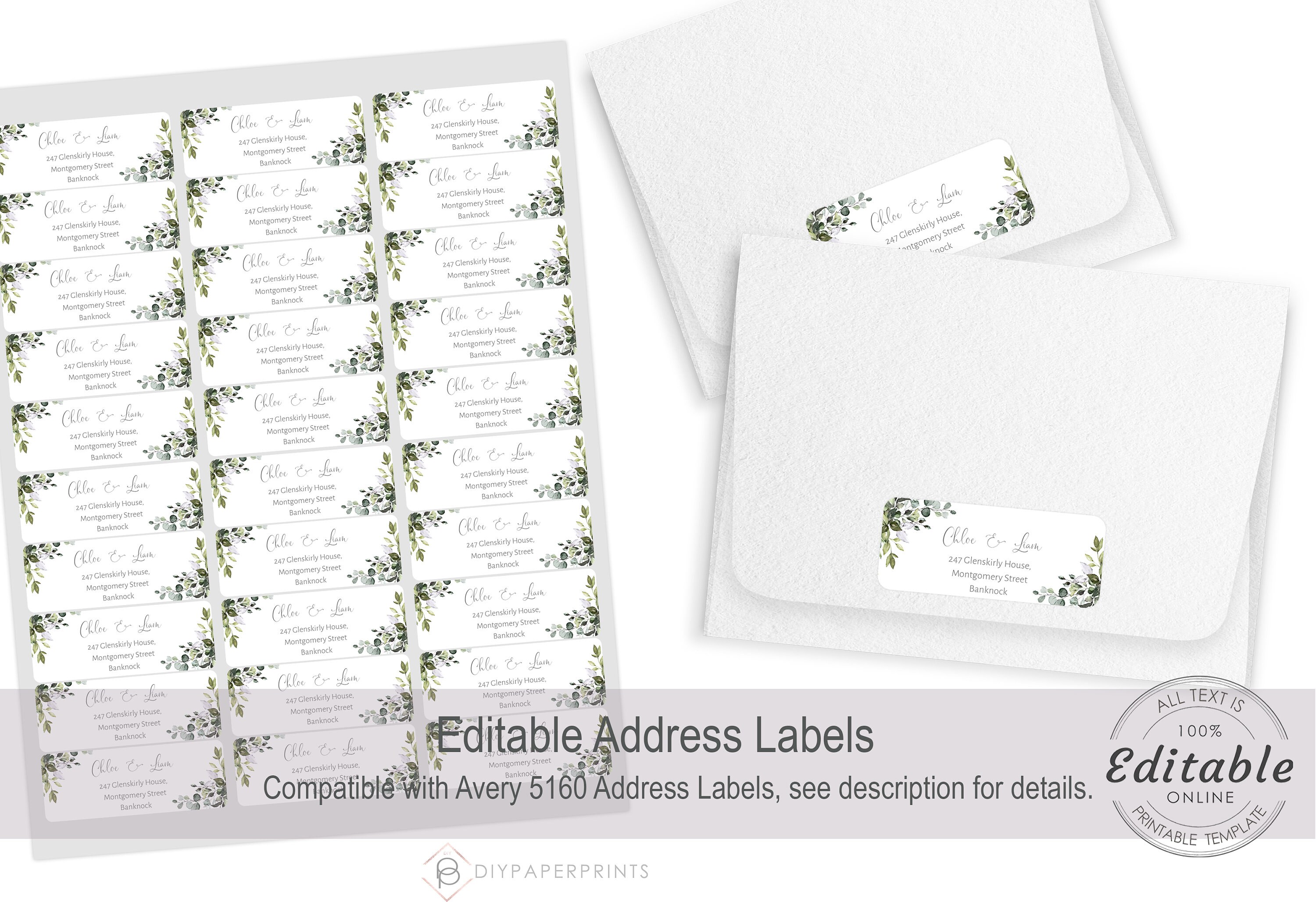 Address Labels Self-editable Printable Return Address Label - Etsy UK