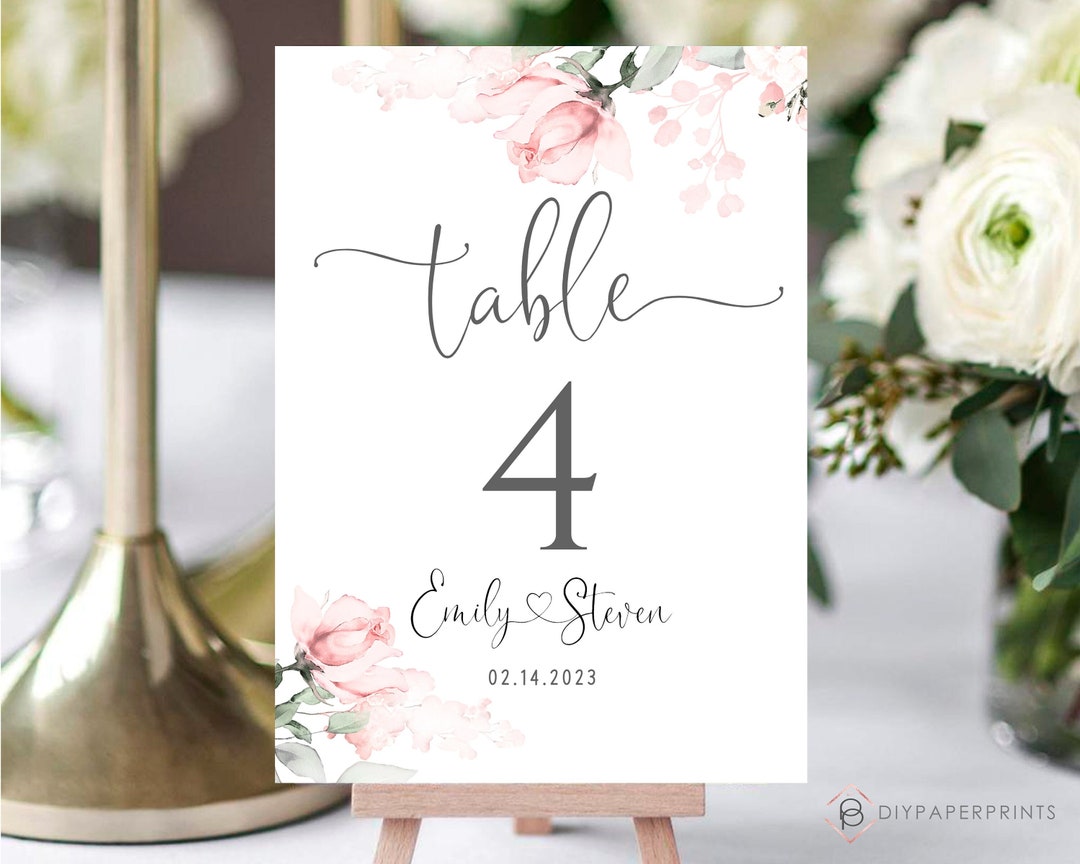 Wedding Table Number/name Card Template, Wedding Table Number, 100% ...