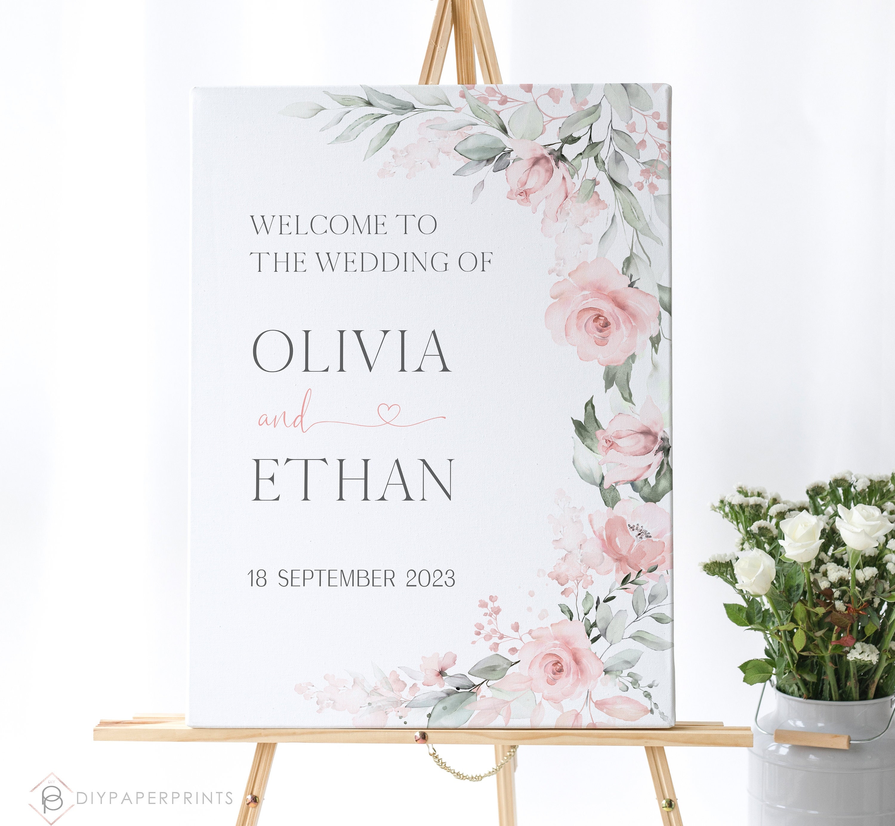 Editable Welcome Sign Welcome Sign Template Blush Pink - Etsy Australia
