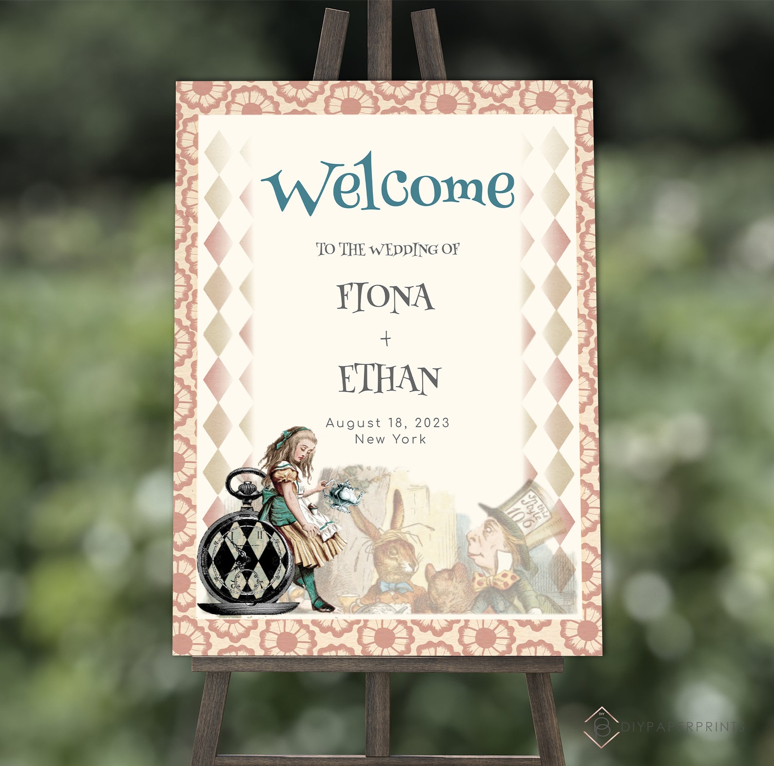 Wedding Welcome Sign Template Alice Welcome Sign Printable - Etsy UK