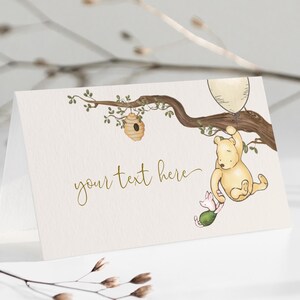 Winnie the Pooh Place Cards Editable Classic Pooh Bear Food Labels ...