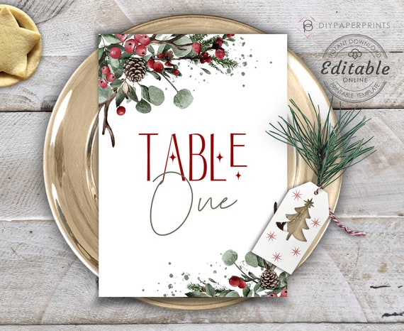 Christmas Table Numbers Holiday Table Numbers Table Numbers - Etsy